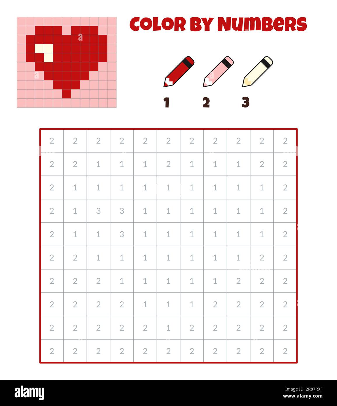 Couleur par nombres. Livre de coloriage pour enfants.Pixel art Image ...