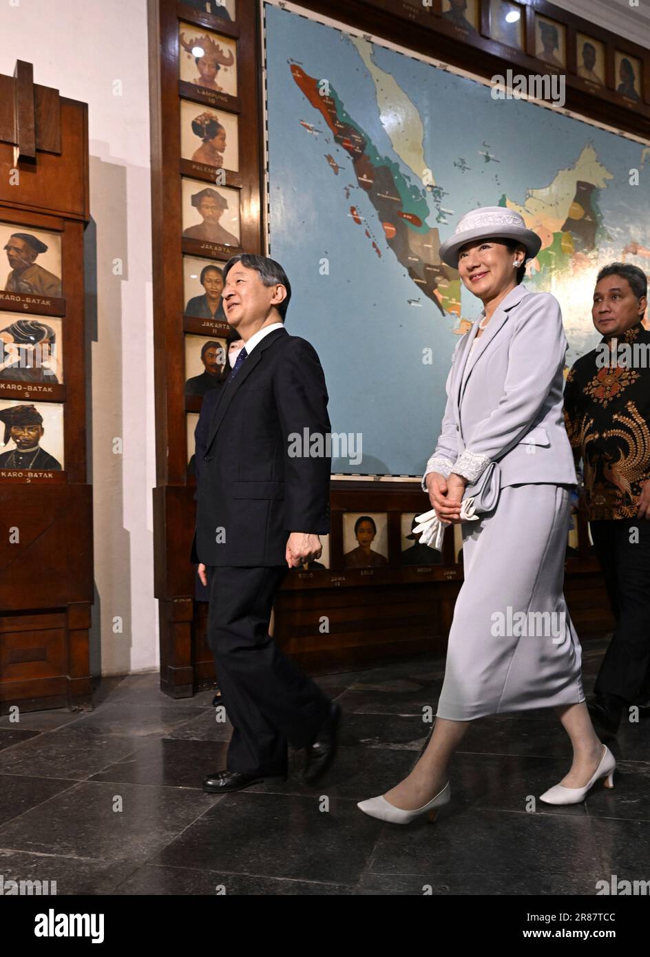 Japanese Emperor Naruhito and Empress Masako visit at National Museum ...