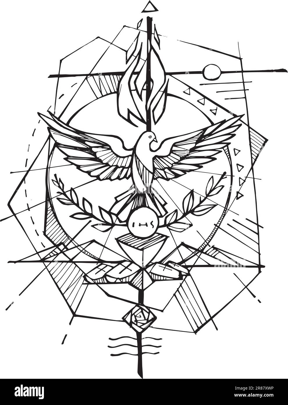 L'illustration vectorielle dessinée à la main ou le dessin du symbole ...