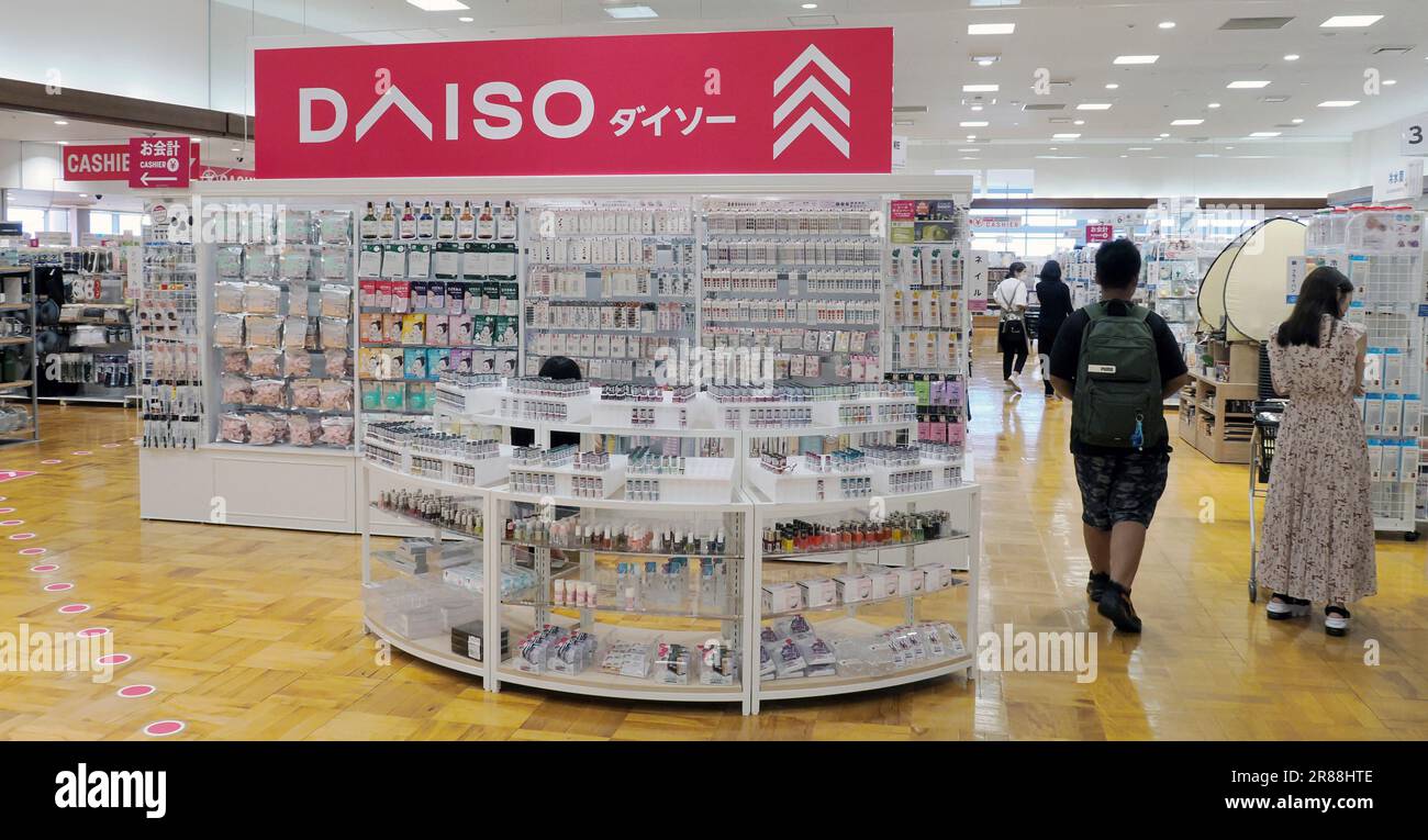 Shoppers are seen at "DAISO" in Fukuoka Mitsukoshi Department Store in ...