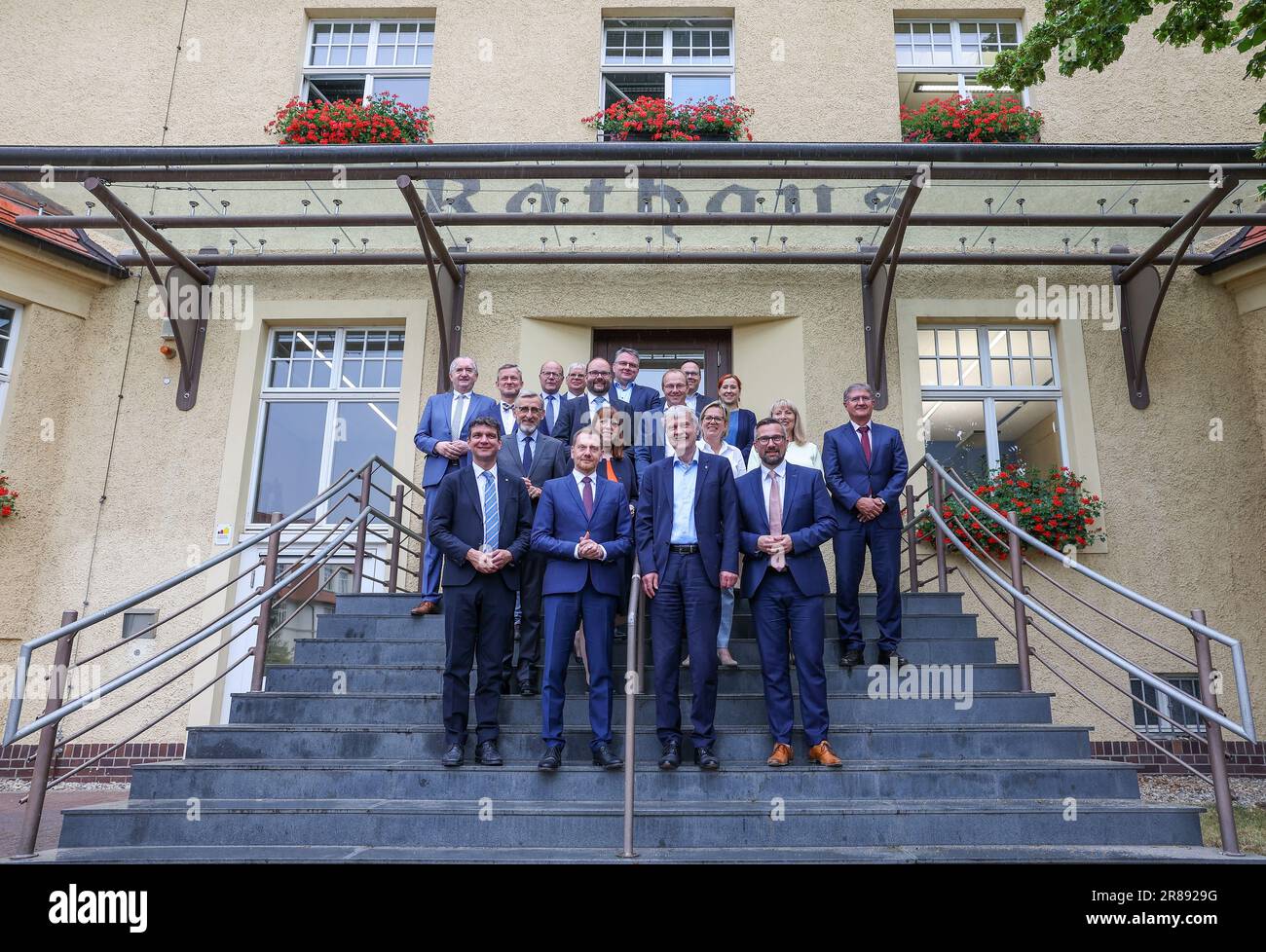 20 juin 2023, Saxe, Markkleeberg: Thomas Schmidt (l-r, CDU), Ministre ...