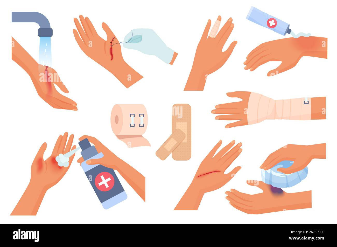 Illustration vectorielle de la trousse de premiers soins pour blessures ...