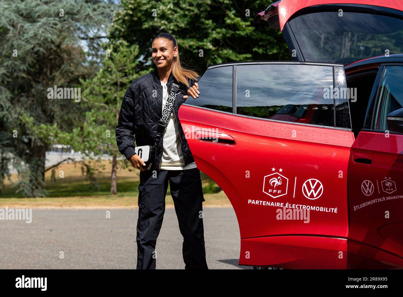 Maelle Lakrar de France lors de la rencontre de l'équipe féminine ...