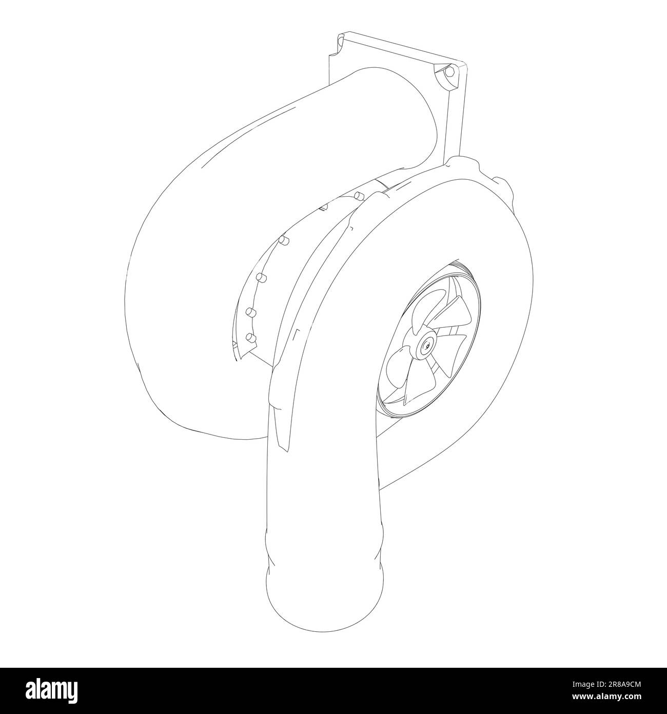 Fonctionnement du rotor de la turbine à vapeur. Illustration ...