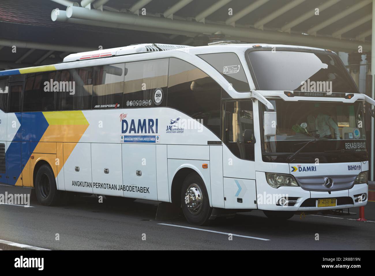 Bus DAMRI à l'aéroport de soekarno hatta. Bus célèbres à Jakarta Photo ...