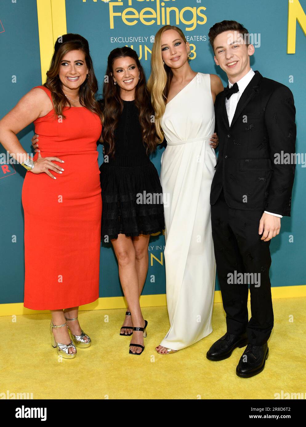 Alex Saks, from left, Justine Ciarrocchi, Jennifer Lawrence and Andrew ...