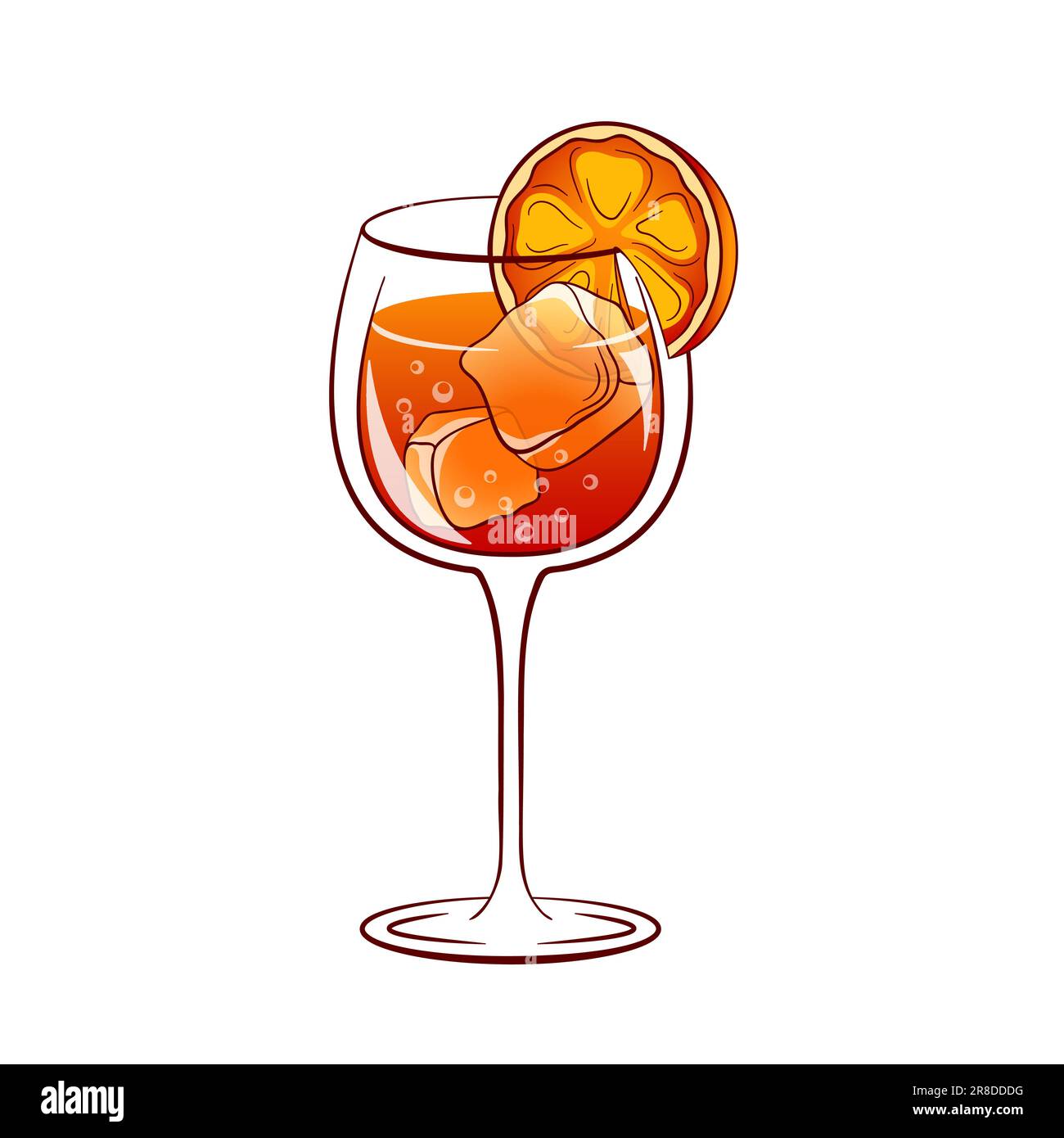 Cocktail apéritif Spritz. Boisson alcoolisée à l'orange fraîche et à la ...