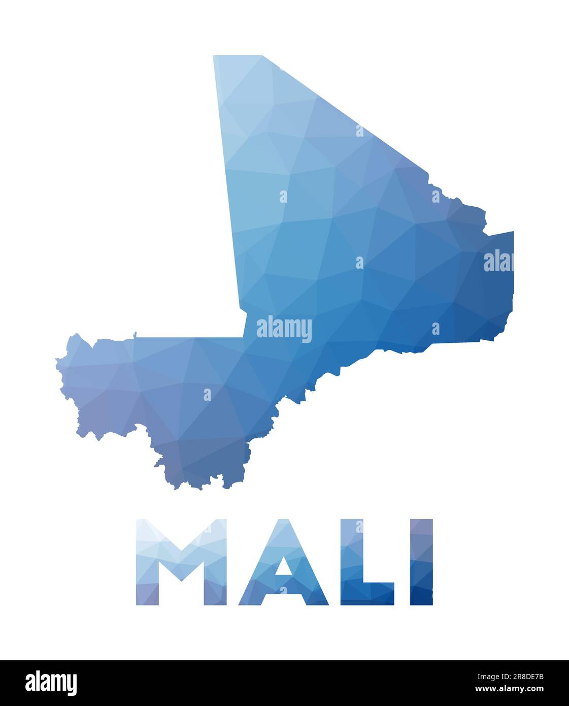 Carte poly basse du Mali. Illustration géométrique du pays. Carte ...