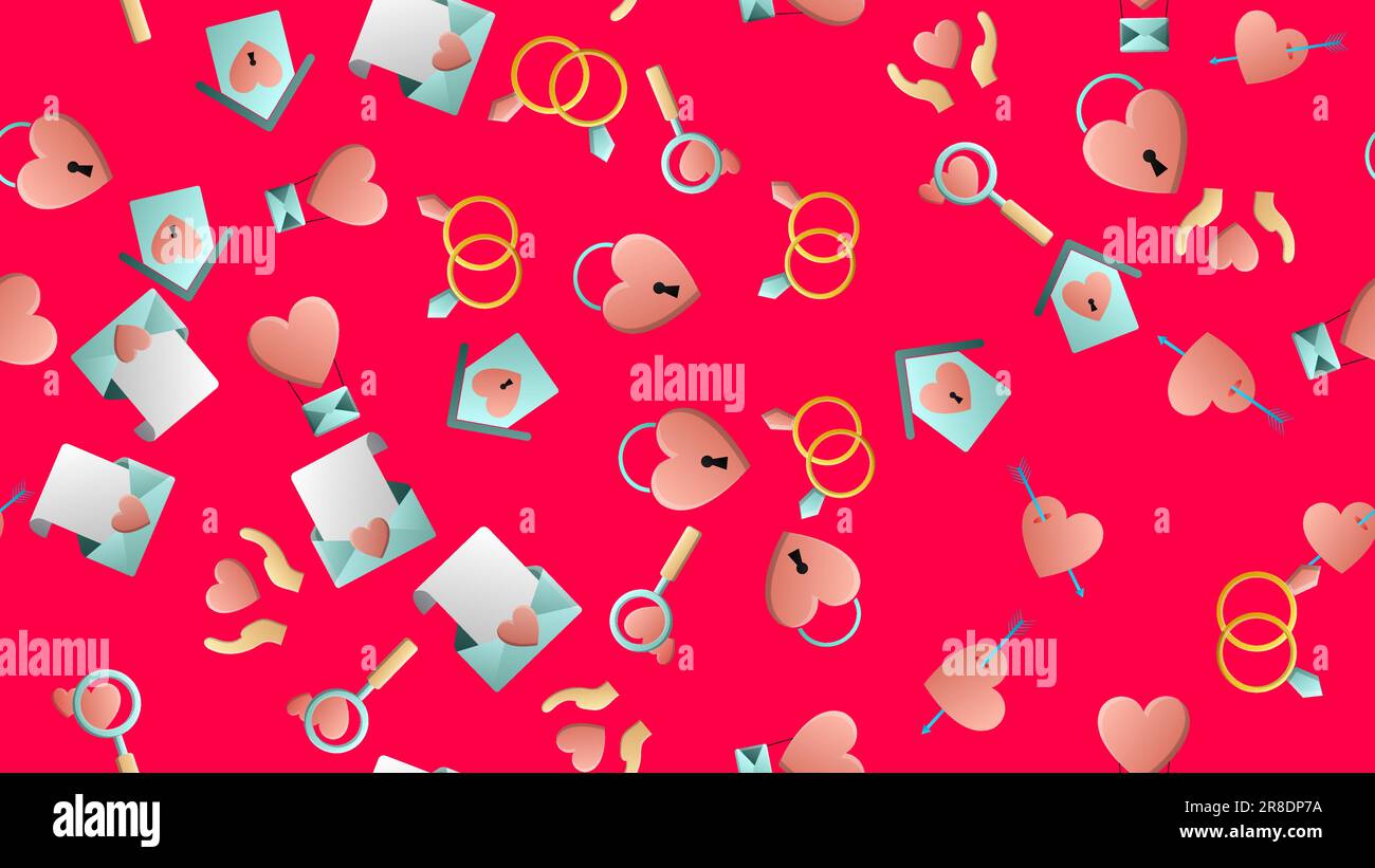 Motif sans fin de magnifique amour festif ensembles joyeux et tendres d ...