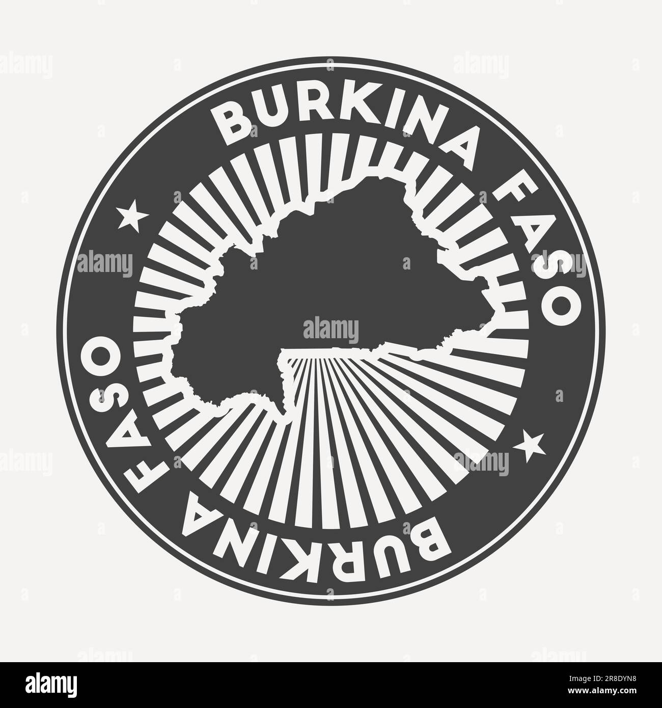 Logo rond Burkina Faso. Badge de voyage vintage avec le nom circulaire ...