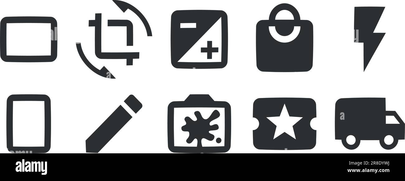 Ensemble de 10 icônes cartes. Icônes de lignes fines modernes. Icône ...