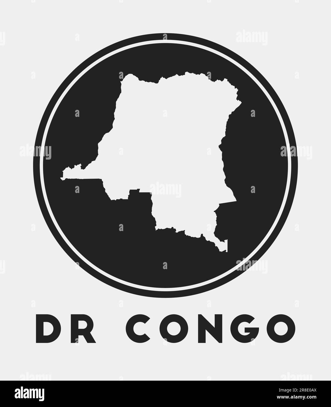 Icône RD Congo. Logo rond avec carte du pays et titre. Badge RD Congo ...