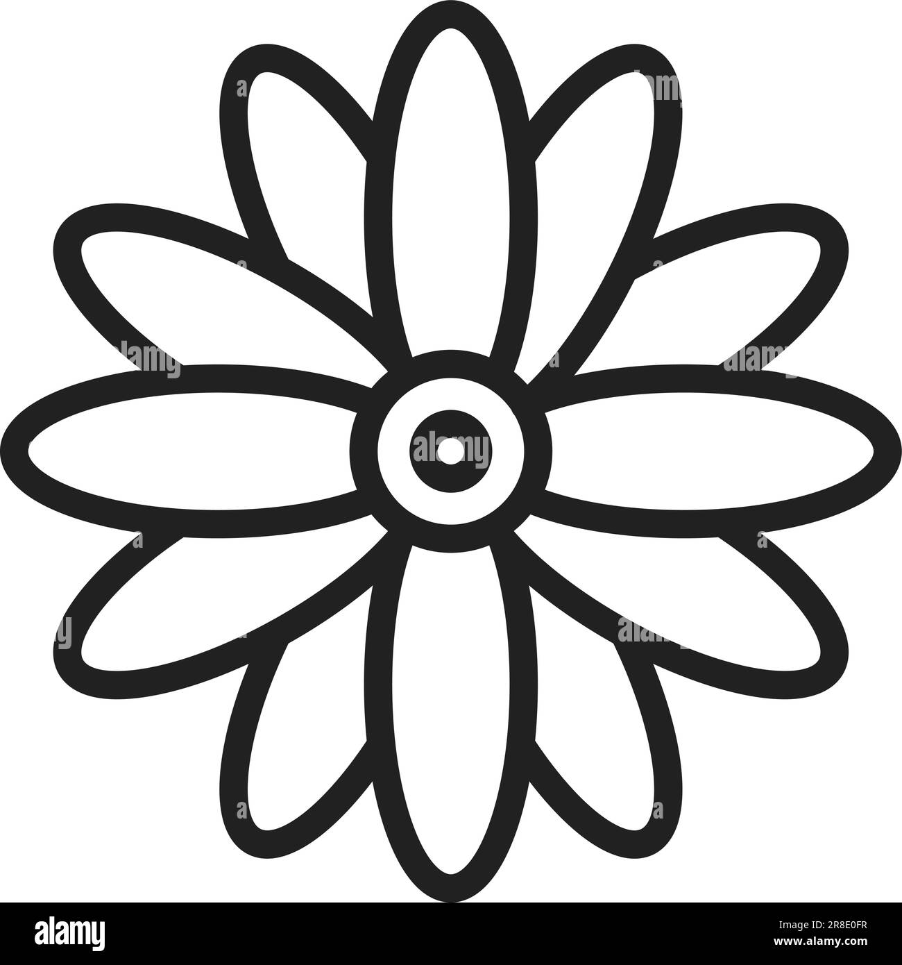 Icône de marguerite Banque d'images noir et blanc - Alamy