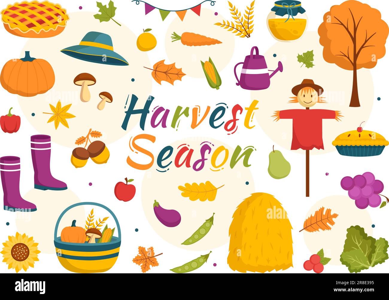 Illustration vectorielle de la saison de récolte avec l'automne des ...
