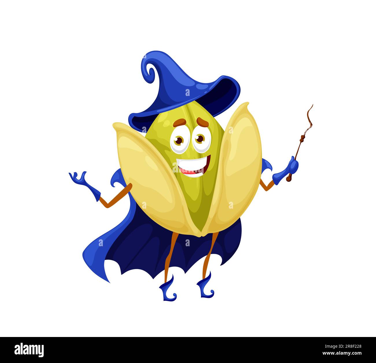 Personnage de magicien de pistache de dessin animé Halloween. Vecteur ...