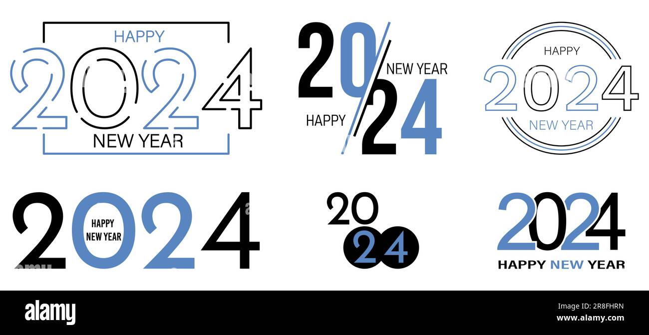 Lot De 2024 Logos « Happy New Year Modèle De Conception De 2024