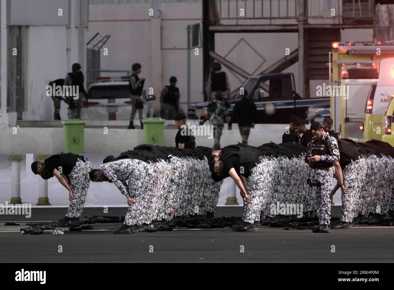 Members of the Saudi special forces for Hajj and Umrah (SFHU), perform ...