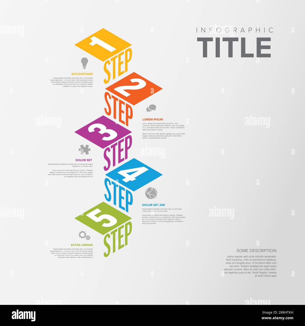 Modèle de diagramme d'étapes verticales pour le workflow, le schéma d ...