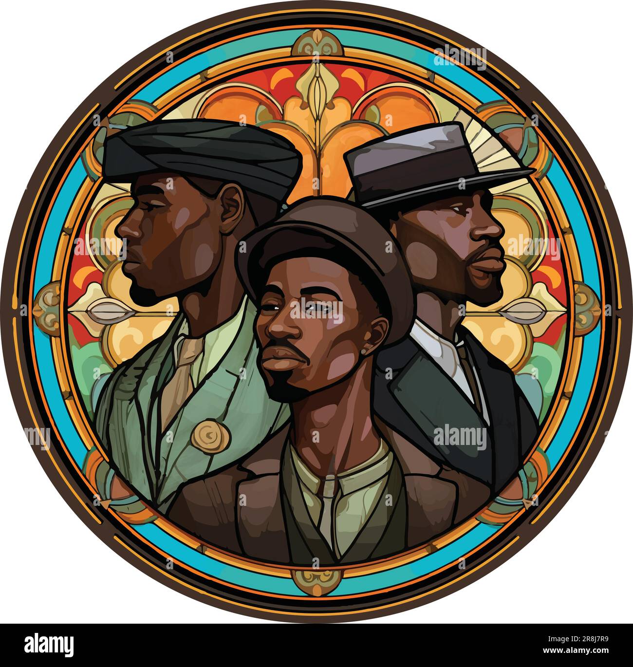 Vitrail du 19ème siècle Banque d'images vectorielles - Alamy