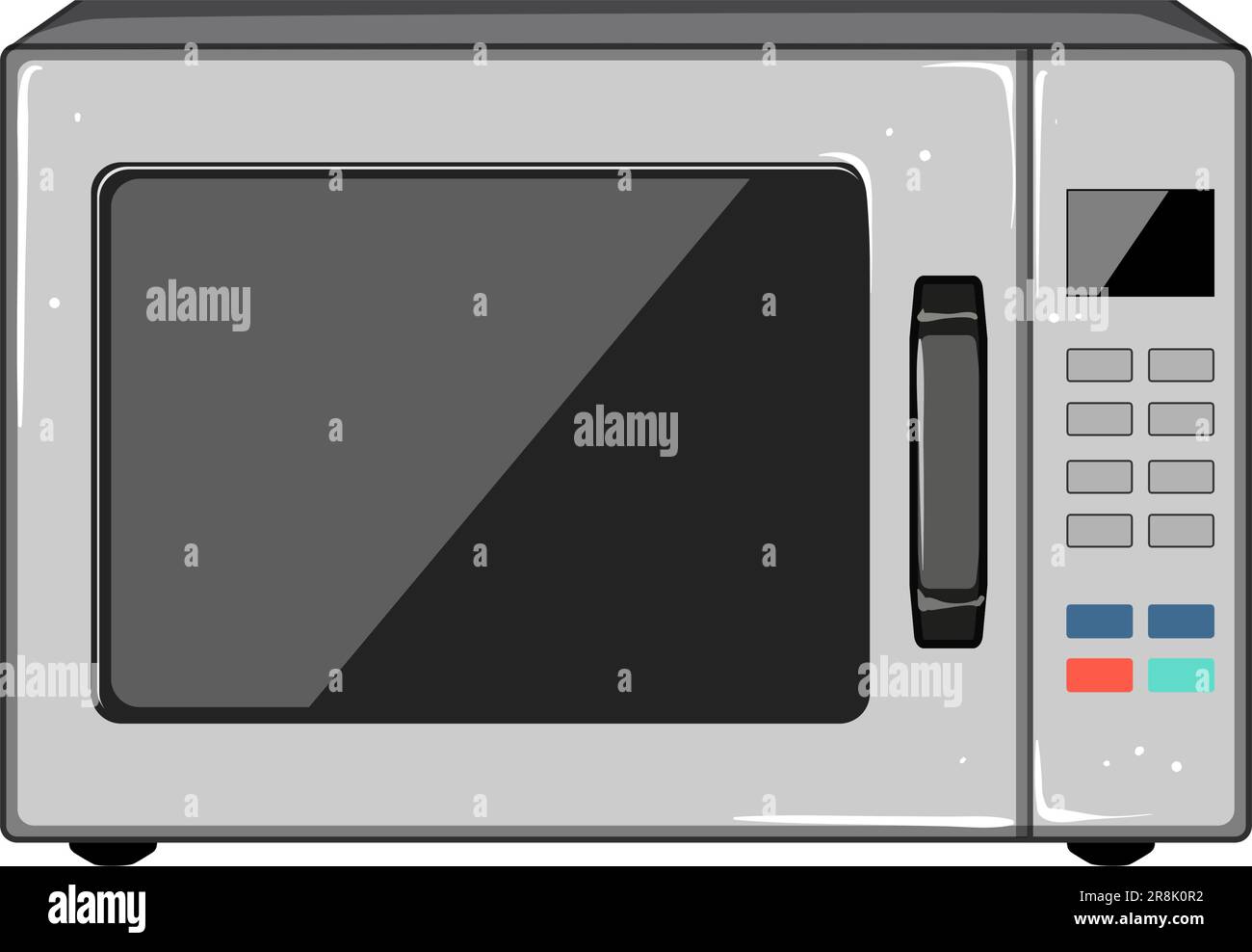 illustration vectorielle de dessin animé de cuisine de micro-ondes d ...
