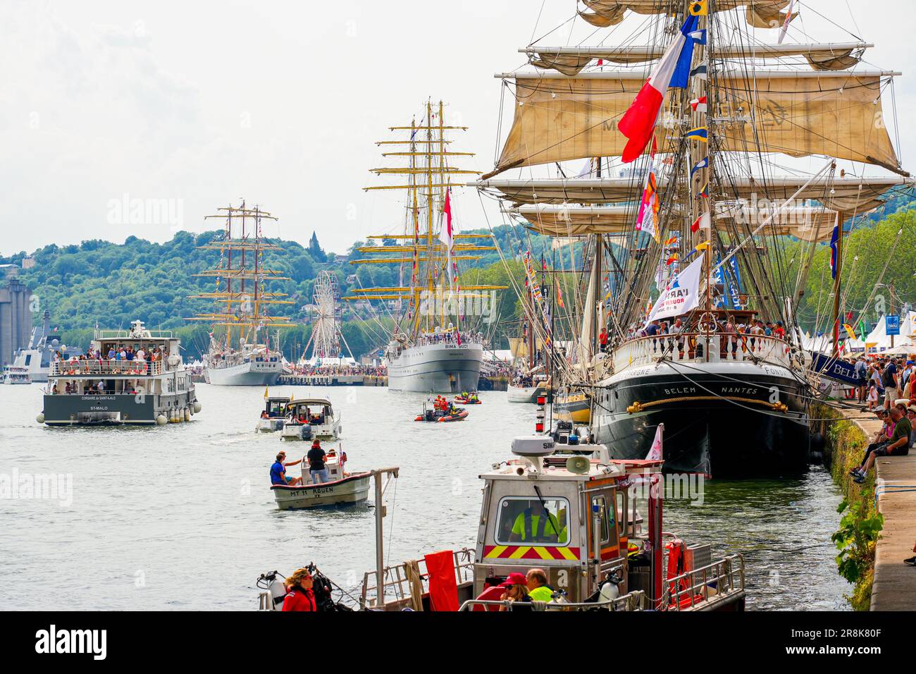 Rouen, France - 17 juin 2023 : bateau à voile « Belem » amarré sur les ...