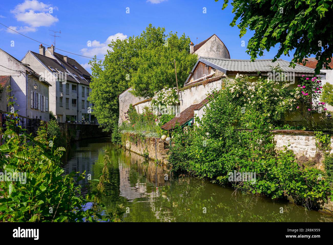 Le remblai fleuri du Grand Morin à Crécy la Chapelle, un village du ...
