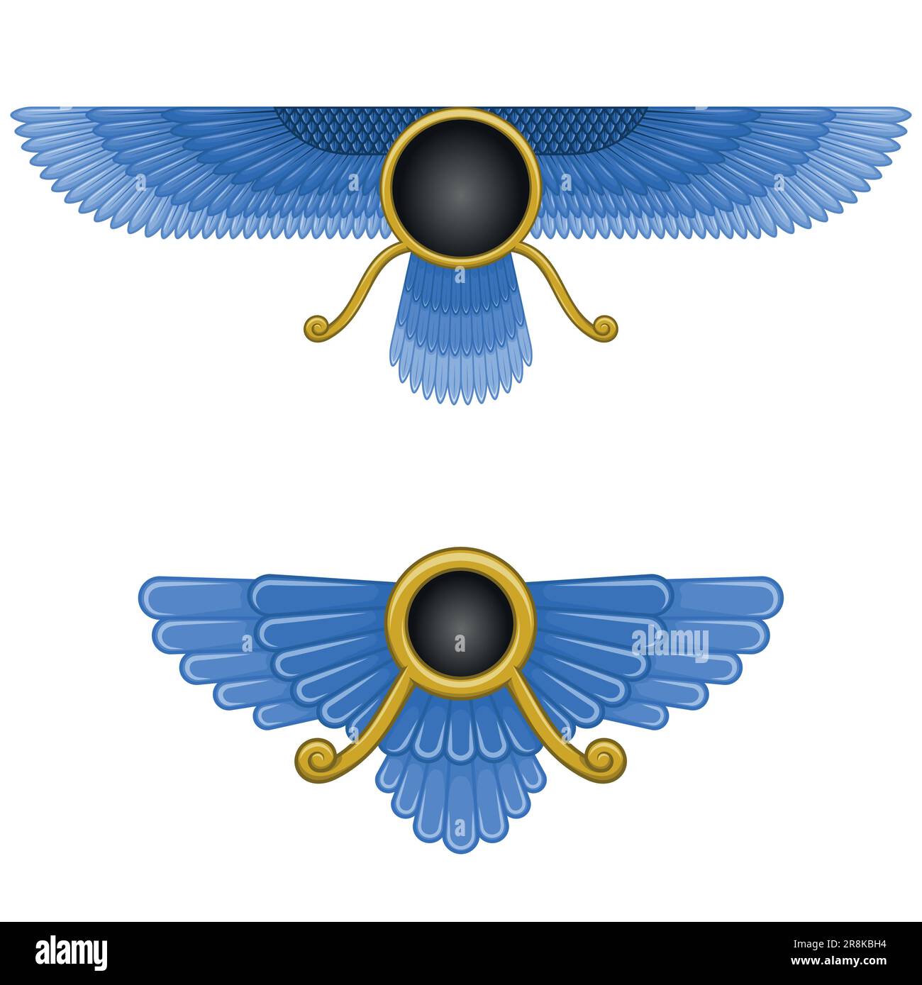Dessin vectoriel du symbole Faravahar, disque solaire ailé, symbole de ...