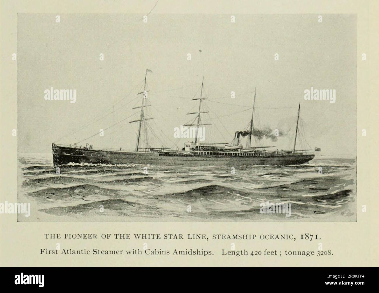 The Pioneer of the White Star Line, Steamship, Oceanic, 1871 longueur ...