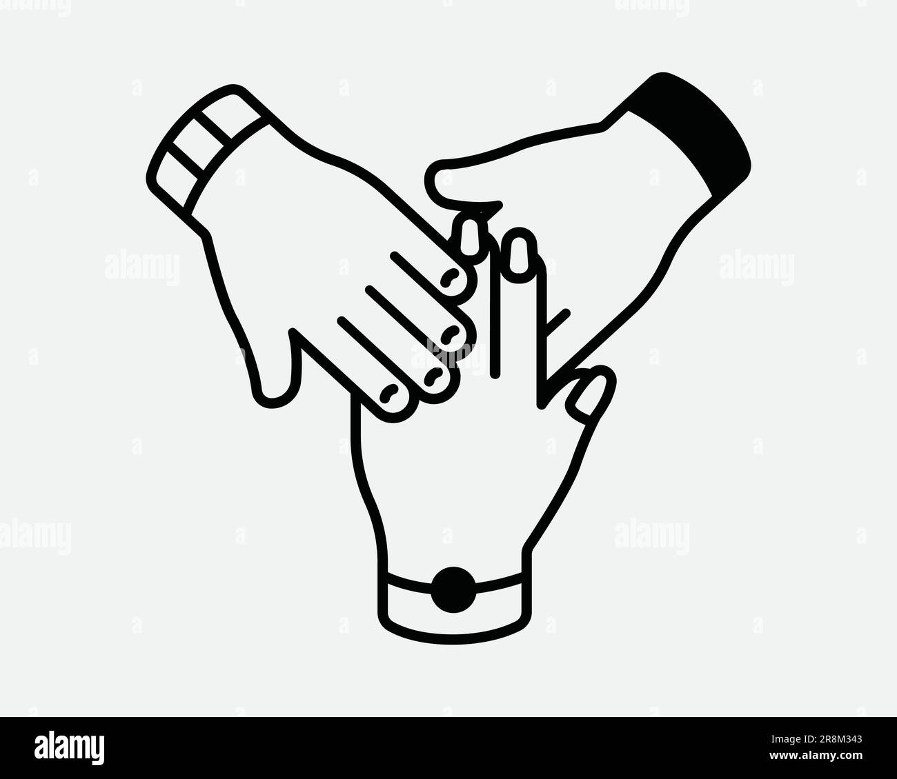 Icône travail d'équipe. Mains Friendship Cooperation Group Partenariat ...