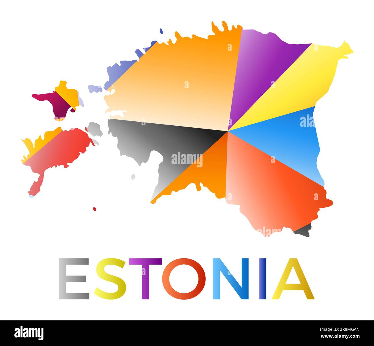 Forme estonienne colorée. Logo de pays de style géométrique multicolore ...
