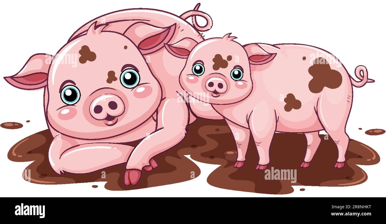Illustration du joli personnage de dessin animé de porc Image ...