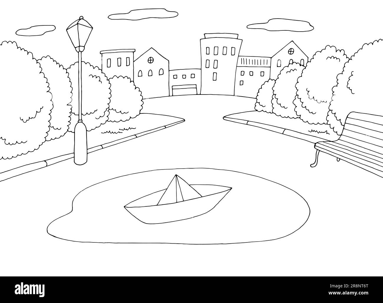 Paper boat vector sketch Banque d'images vectorielles - Alamy