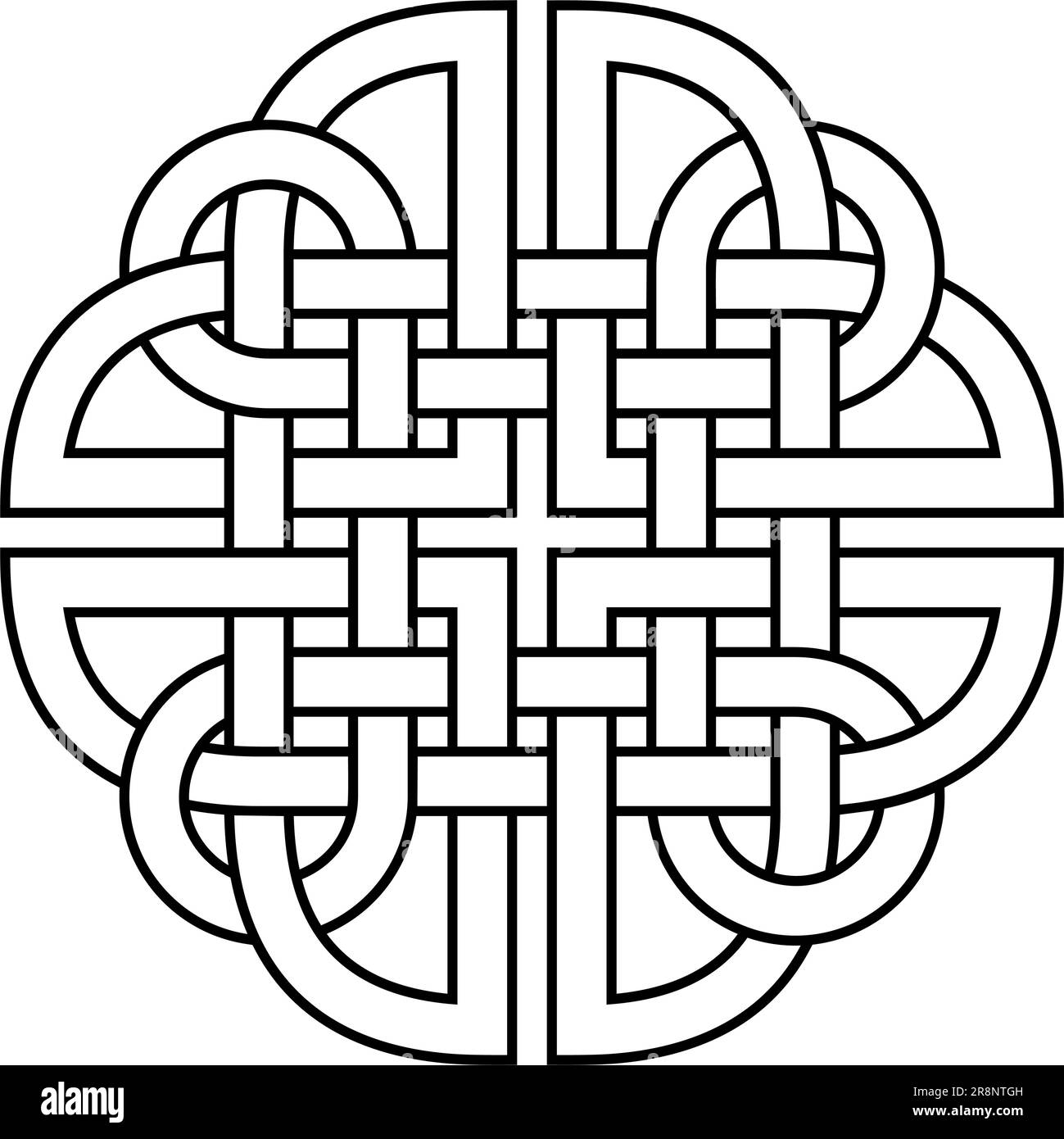 Nœud Dara avec contour noir. Symbole celtique. Le Dara Knot symbolise ...