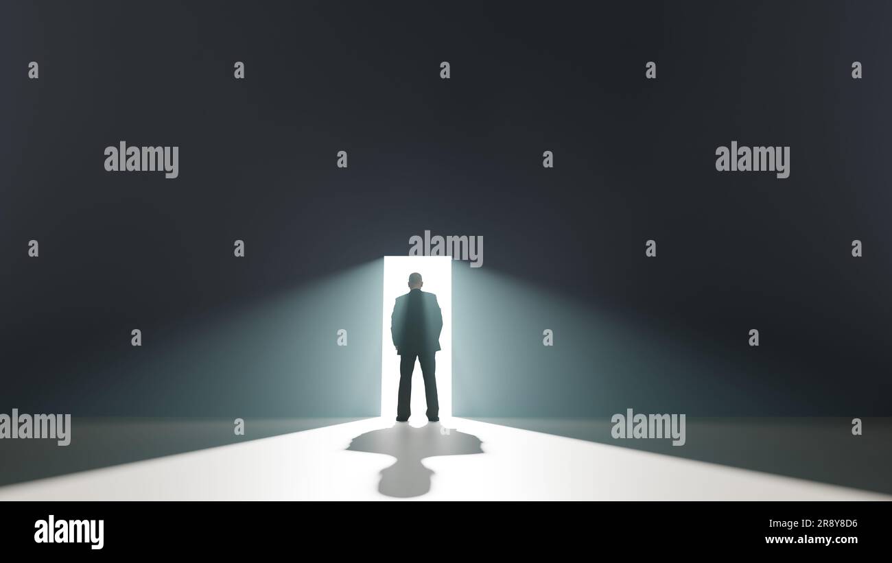 Homme qui marche vers une porte Banque de photographies et d’images à ...