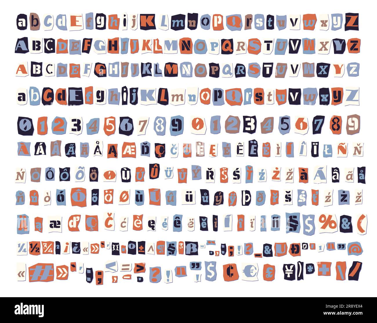 Newspaper magazine alphabet letters numbers Banque d'images détourées ...