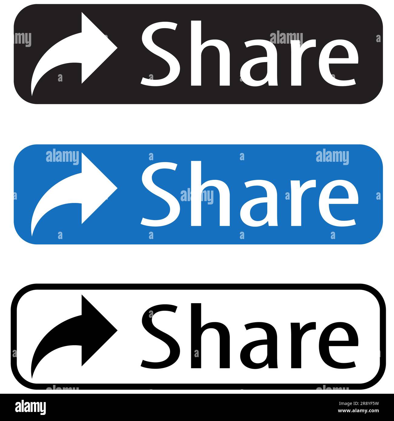 bouton partager icône. Symbole de bouton bleu. Partager le symbole ...