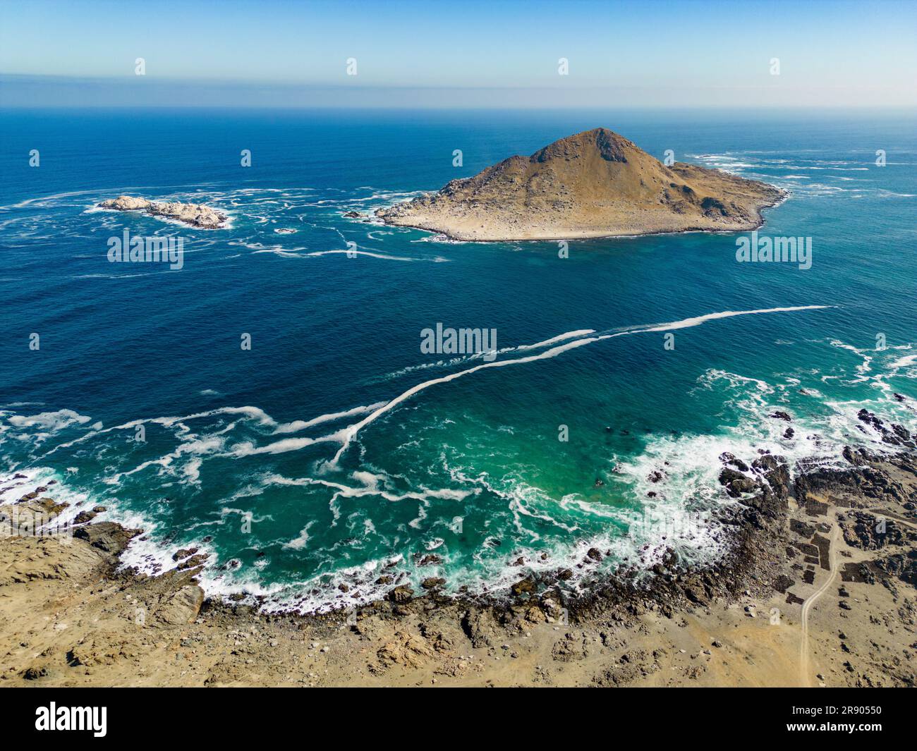 Vue aérienne de Isla Pan de Azúcar dans le parc national Pan de Azúcar ...