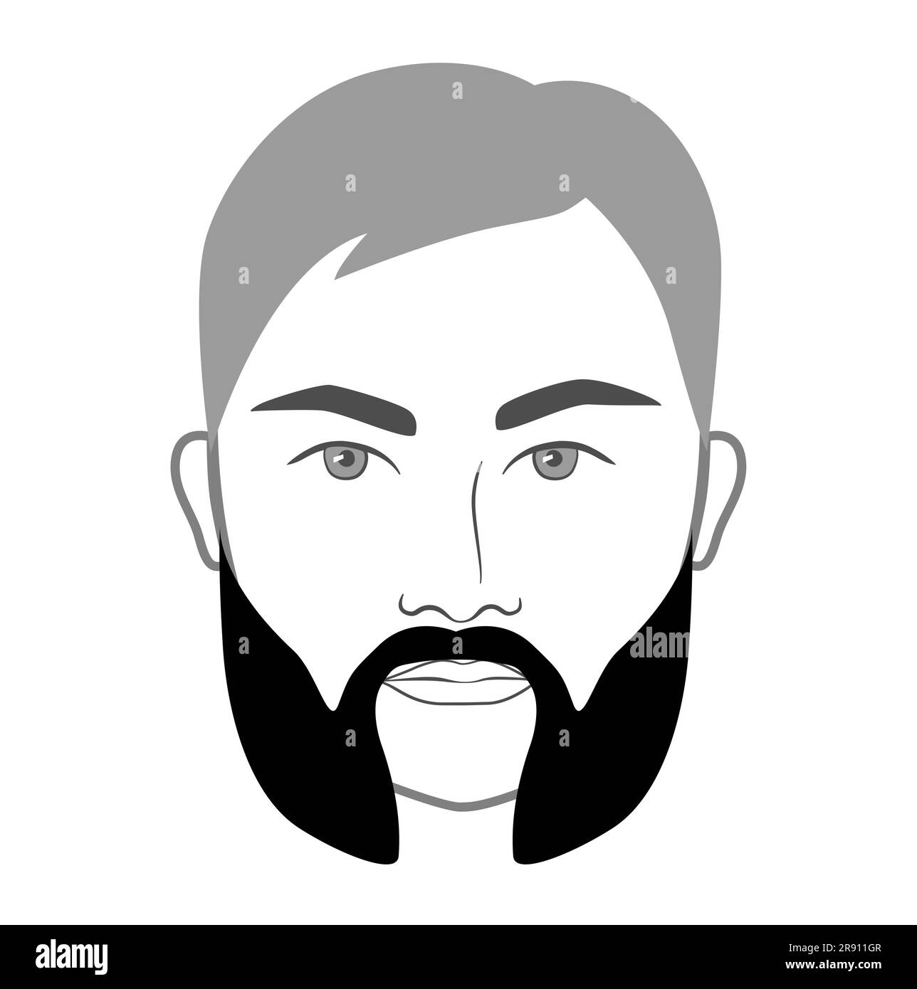 Hulihee style barbe hommes en visage illustration cheveux facial ...