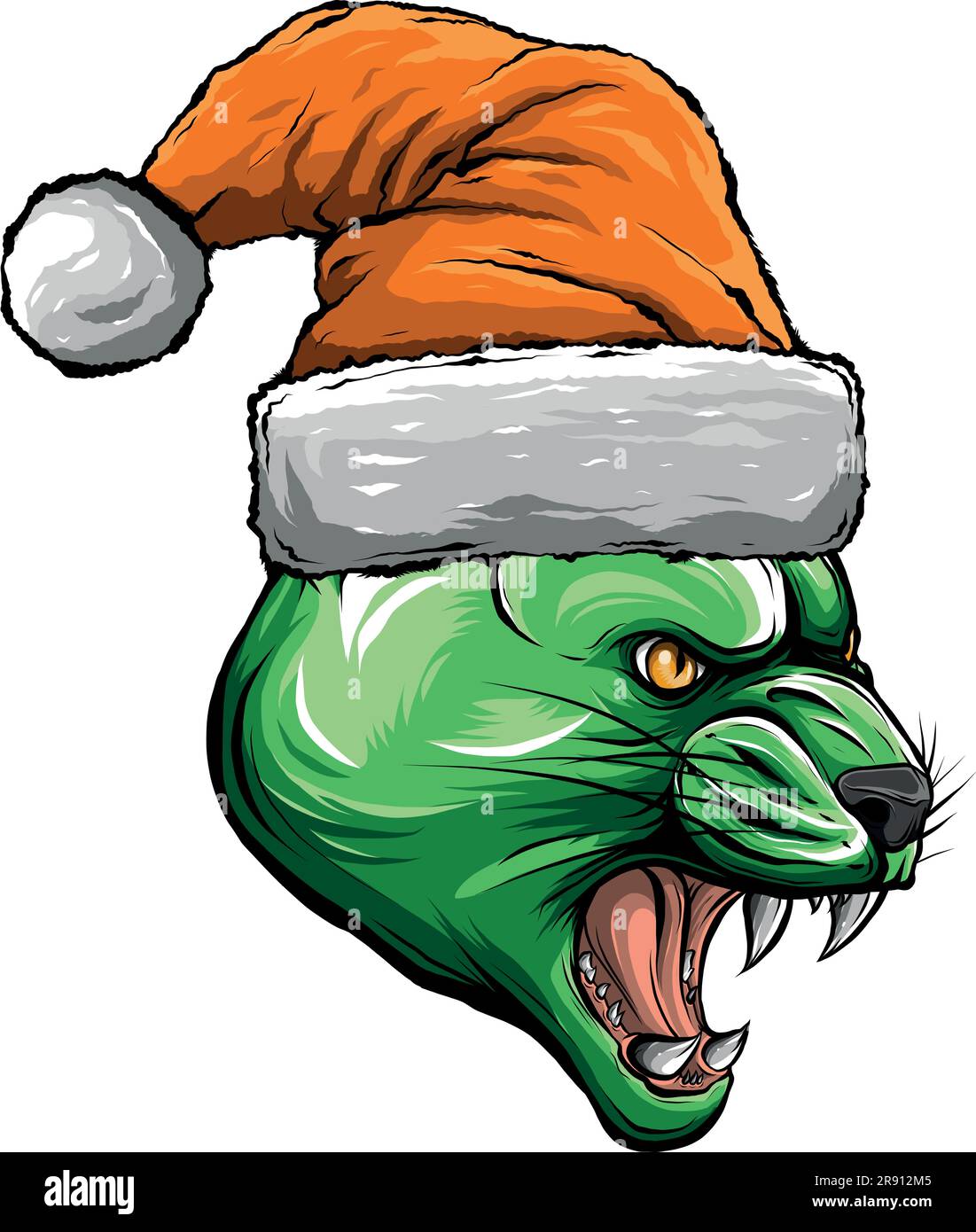 Chat noir et blanc dans la neige Banque d'images vectorielles - Alamy