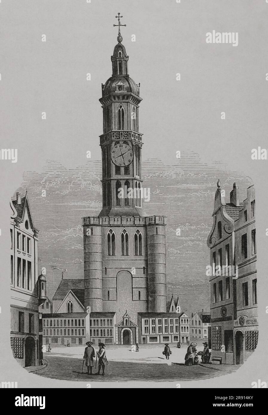 Belgique. Le Beffroi de Bruxelles. Clocher médiéval érigé en face de l'église Saint-Nicolas. Il ...