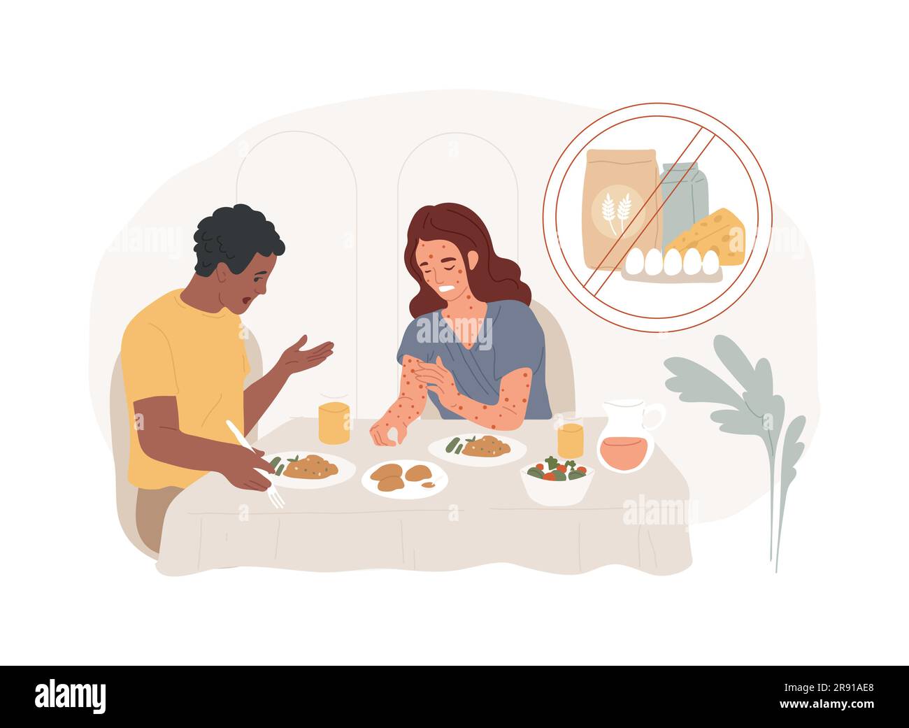 Illustration du vecteur de concept isolé d'allergie alimentaire ...