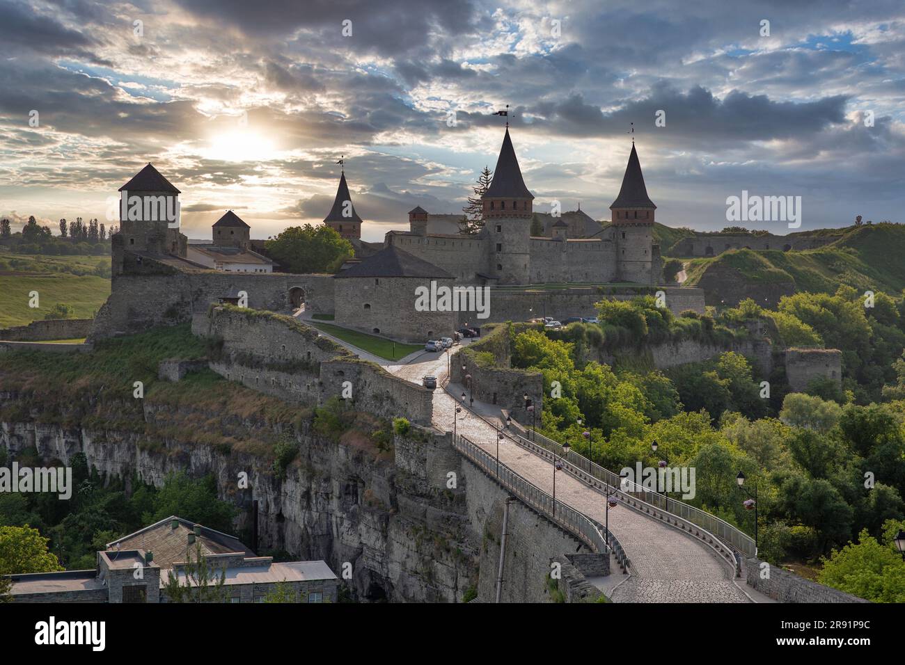 Château dans la partie historique de Kamianets-Podilskyi, Ukraine. C ...