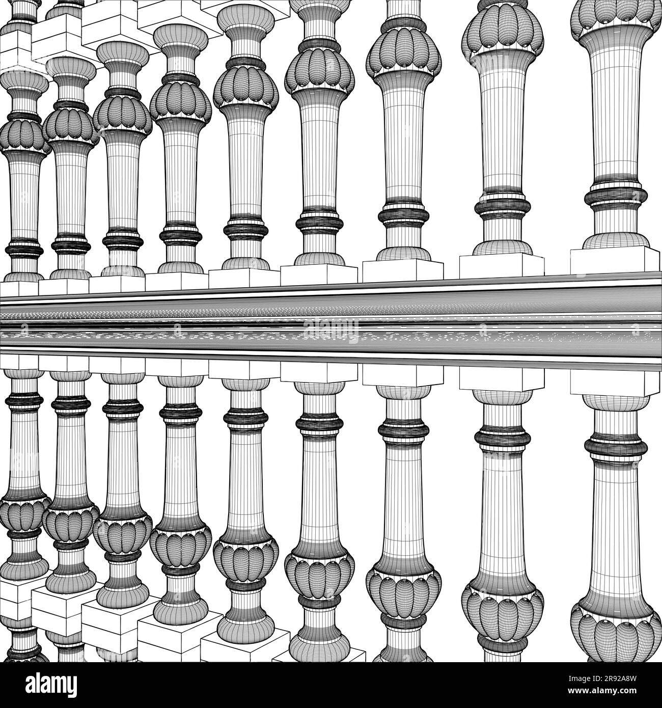 Balustrades Balster Vector. Illustration isolée sur fond blanc ...