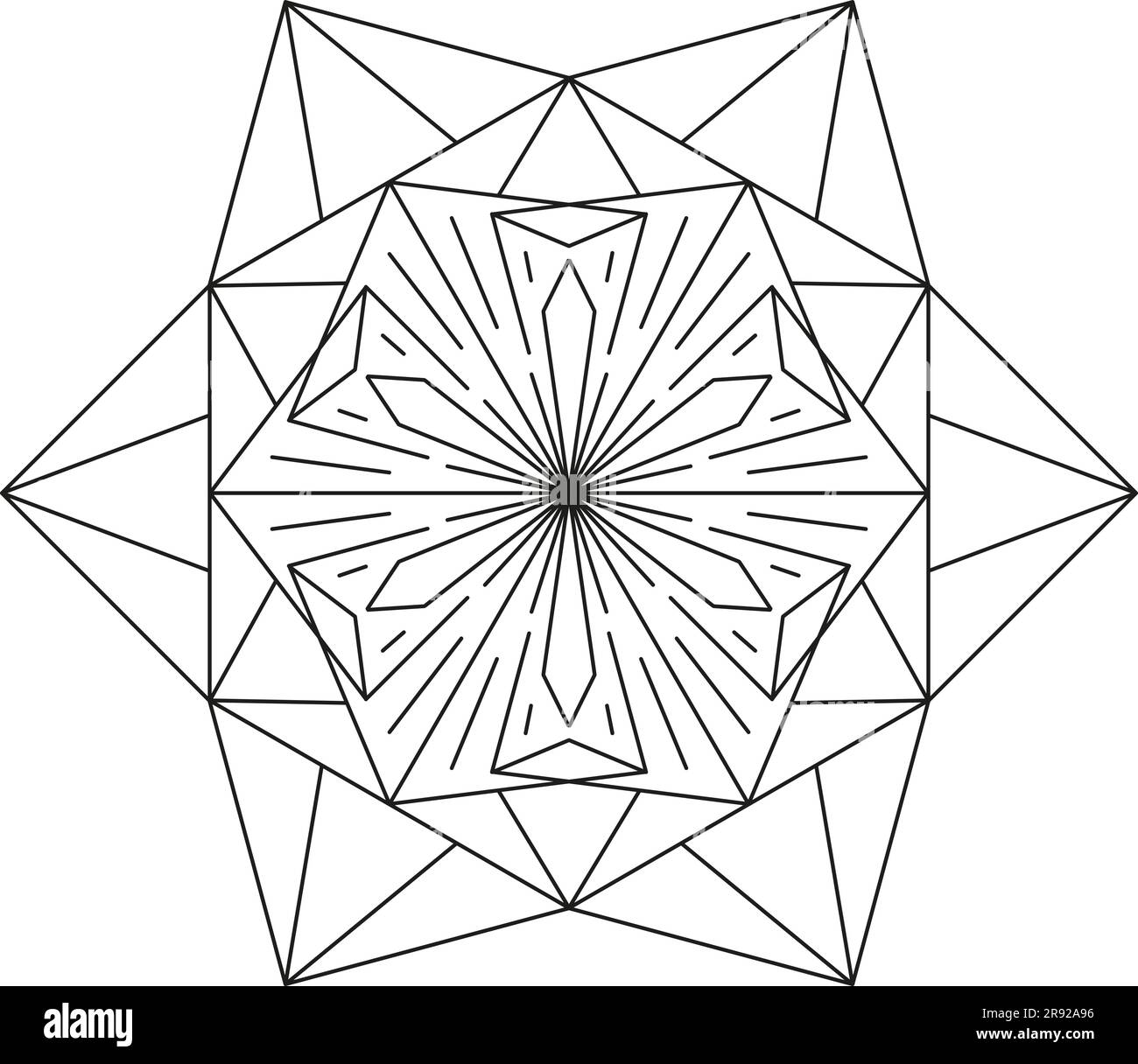 Contour motif décoratif page à colorier Illustration vectorielle isolée ...
