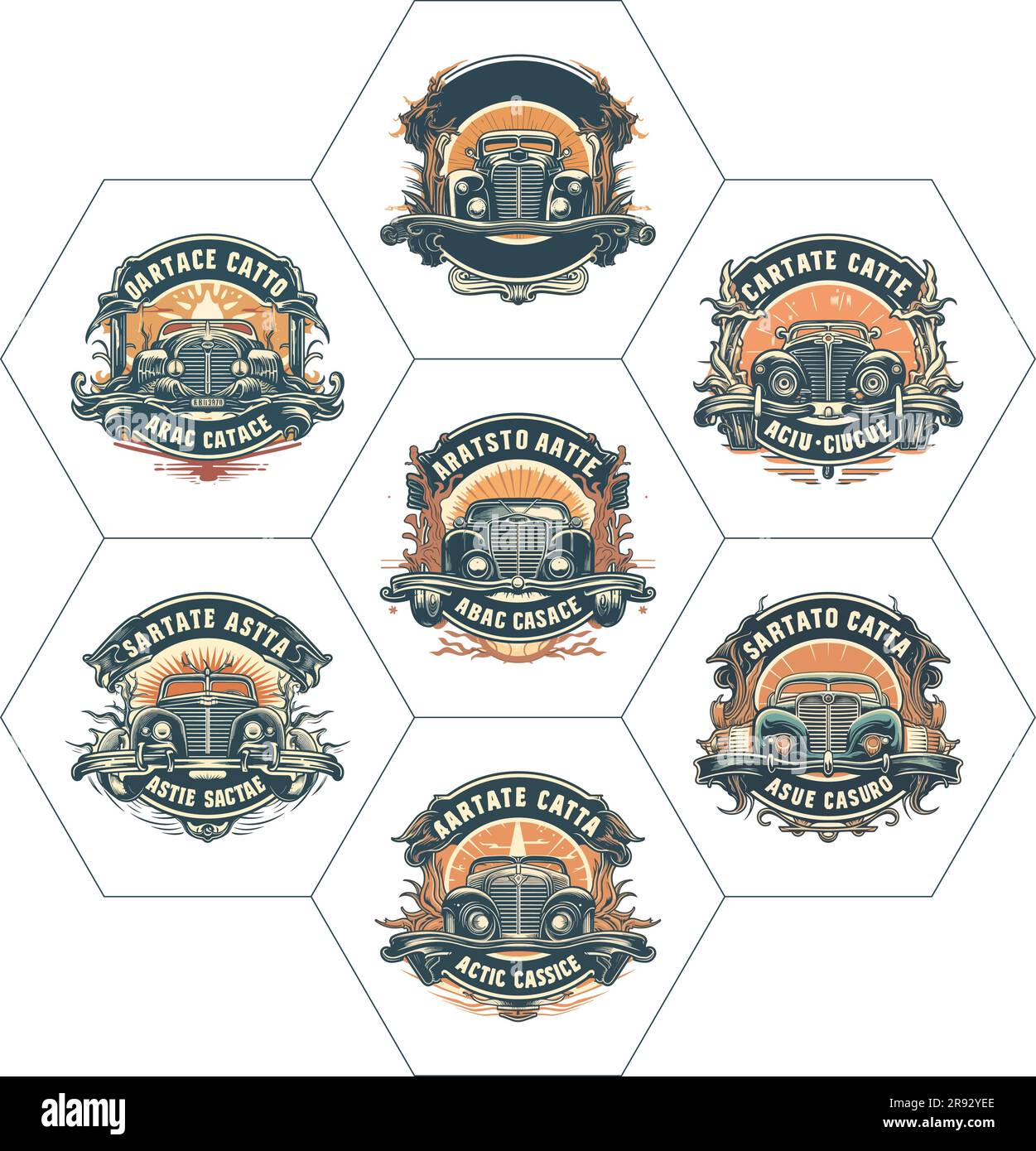 Collection de logos de la gamme Retro Auto Service Vector pour la ...