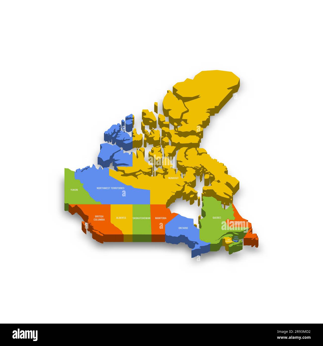 Canada carte politique des divisions administratives - provinces et ...