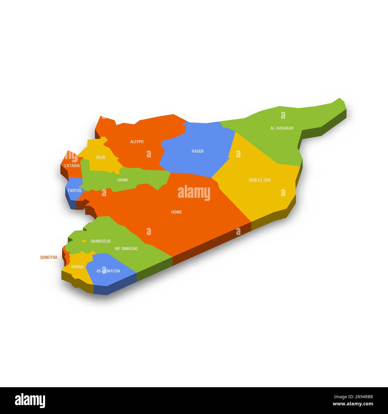 Syrie carte politique des divisions administratives - gouvernorats ...