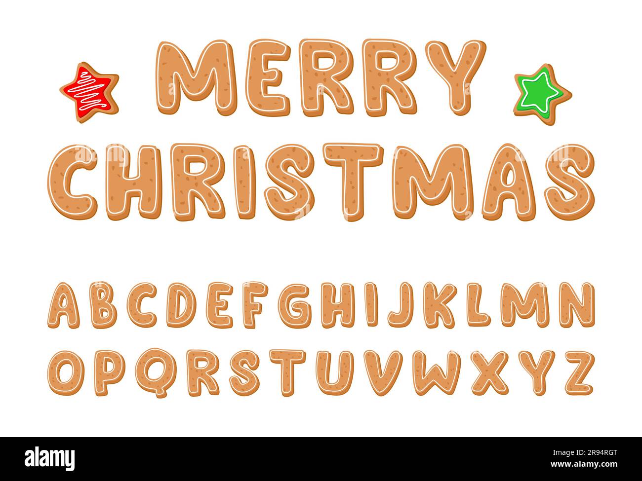 Lettres alphabet noel rouge et blanc Banque d'images vectorielles - Alamy