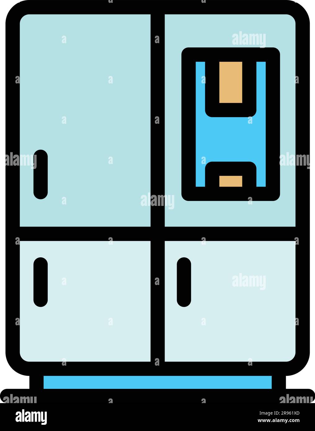 Icône moderne du réfrigérateur. Contour moderne réfrigérateur Vector ...