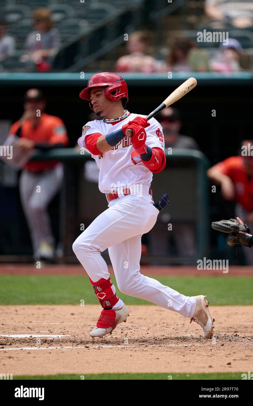 Memphis Redbirds Masyn Winn (5) at bat during an MiLB International ...